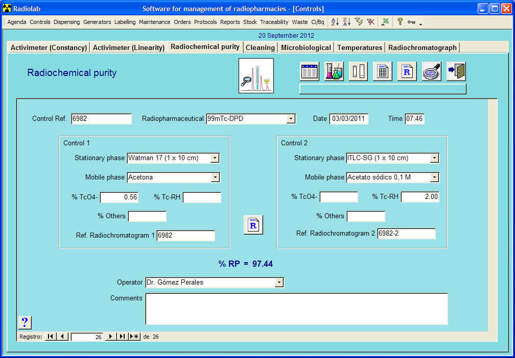 Radiolab: radiofarmacy software